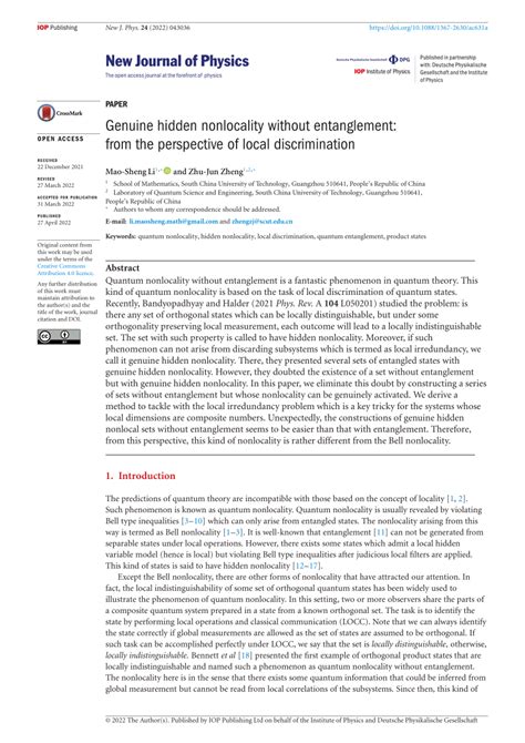 pdf genuine hidden nonlocality without entanglement from the