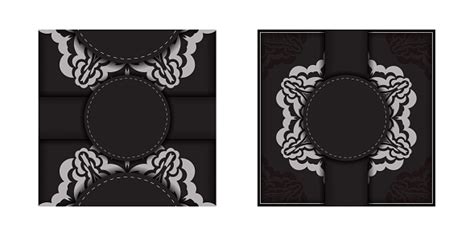 고급 패턴이 있는 블랙 컬러의 프린트 디자인 엽서를 위한 스퀘어 템플릿 텍스트와 빈티지 장식품을 위한 장소로 초대준비 0명에 대한 스톡 벡터 아트 및 기타 이미지 Istock