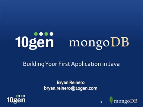 building your first java application with mongodb ppt