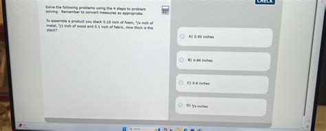 solved check solve the following problems using the 4 steps to problem