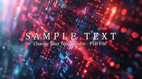Abstract Digital Art Red And Blue Lights Premium Ai Generated Psd