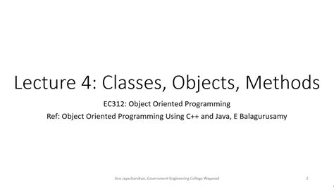 Lec4 Classesobjects And Methods Youtube