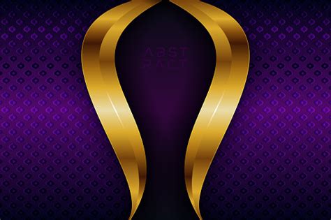 추상적 인 골든 메탈릭 보라색 빛 방향 과 어두운 빈 공간 디자인 현대 미래 벡터 배경 일러스트 0명에 대한 스톡 벡터 아트 및 기타 이미지 Istock