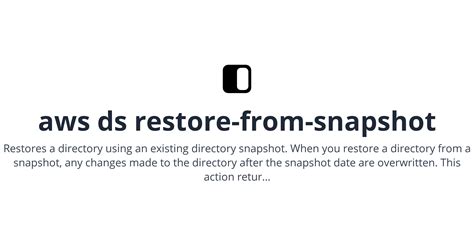 Aws Ds Restore From Snapshot Fig