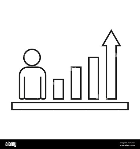 Human Figures As A Growing Graph Icon Vector Illustration Eps 10 Stock Image Stock Vector