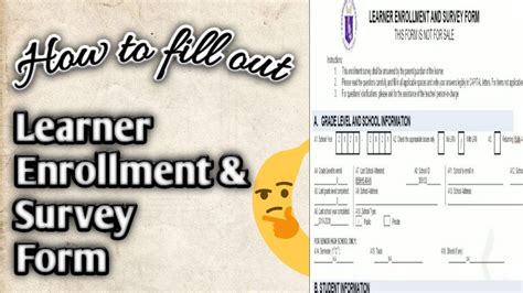 How To Fill Out Lesf• Learner Enrollment And Survey Form•deped Online