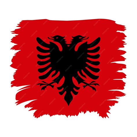 Premium Vector A Red Flag Of Albania With A Black Eagle On It