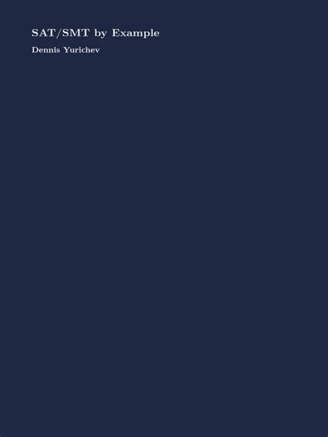 Sat Smt By Example Pdf Mathematical Logic Theoretical Computer Science