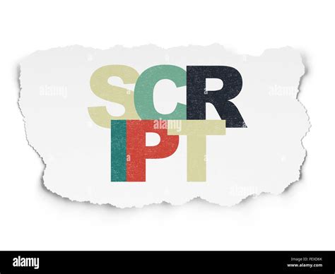 Programming Concept Script On Torn Paper Background Stock Photo Alamy