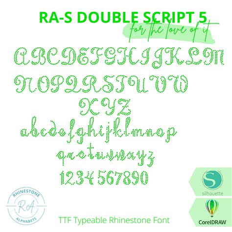 Ra Script Double Double Script5 Ttf Rhinestone Font Rhinestonealphabets