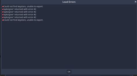 apksigner returned with error 2 need help to fix this r godot