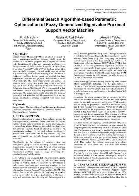pdf differential search algorithm based parametric optimization of
