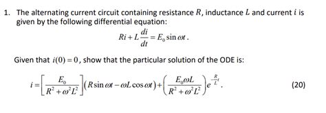 Solved The Alternating Current Circuit Containing Resistance