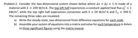 solved problem 2 consider the two dimensional system shown