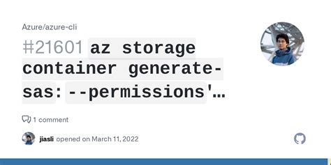 `az Storage Container Generate Sas` ` Permissions`s Help Contains