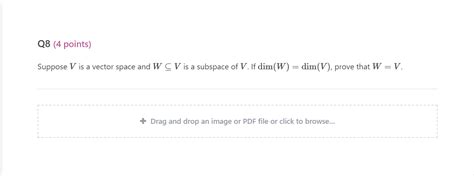 solved q8 4 points suppose v is a vector space and w⊆v is