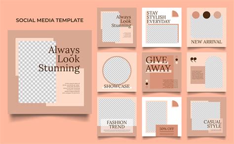 소셜 미디어 템플릿 배너 패션 판매 촉진 화이트 브라운 색상 완전히 편집 가능한 사각형 포스트 프레임 퍼즐 유기농 판매 포스터 뷰티 스파에 대한 스톡 벡터 아트 및 기타