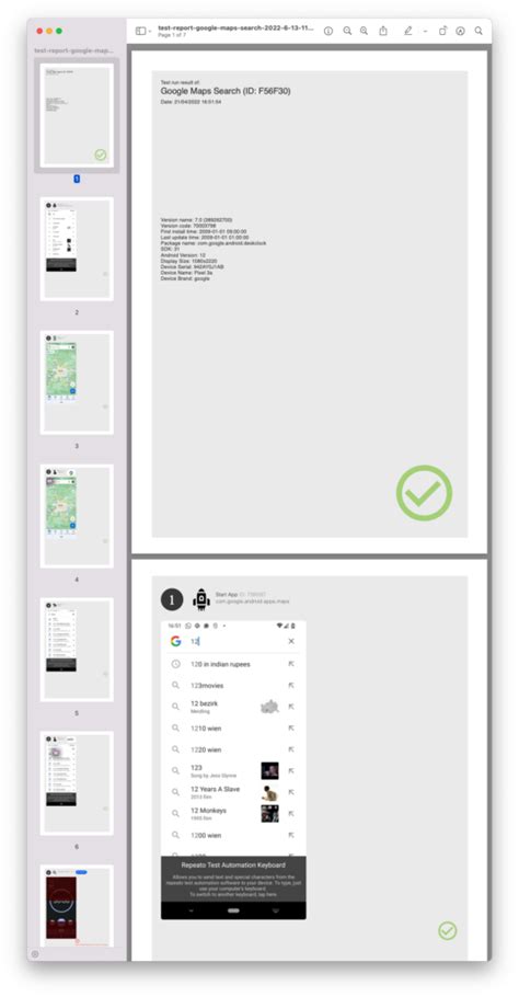 mobile app test reporting repeato