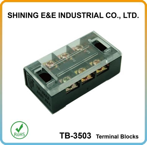 Barrier Terminal Block Electrical Fixed Type 3 Pole Surface Mounted 35A 3 Pin TB 3503