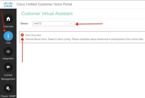 Troubleshoot Cvp 125 When Noamp Vvb Configuration Reports Internal