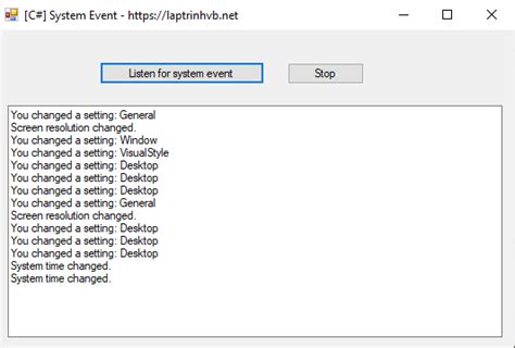 C Lắng nghe sự kiện System Event Windows trên winform