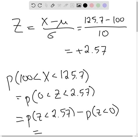 Solved Given Normal Distribution With Mean 100 And Standard Deviation 10 Find The Area Under