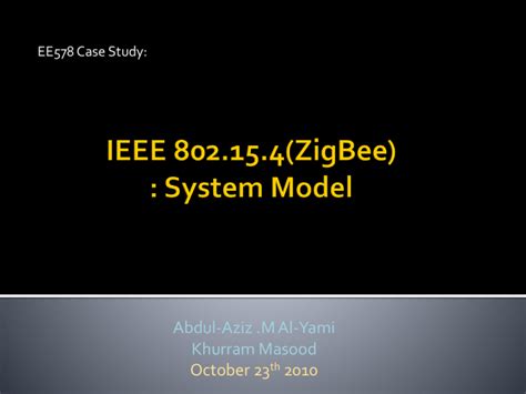 Case Study ZigBee System Model