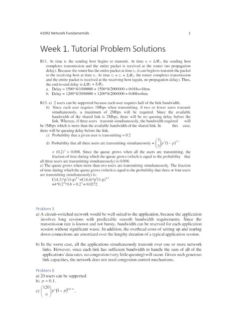 net fun tut problems network fundamental tutorial quesitons and