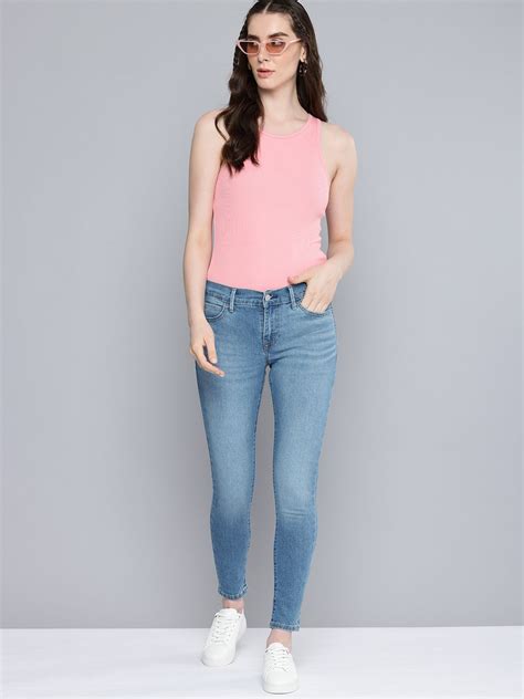 Womens 710 Blue Skinny Fit Mid Rise Jeans Levis India Store
