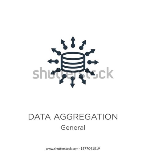 Data Aggregation Icon Thin Linear Data Stock Vector Royalty Free