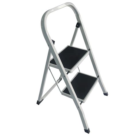 Portable Steel Step Stool 2 Steps Metal Folding Step For Industrial Work