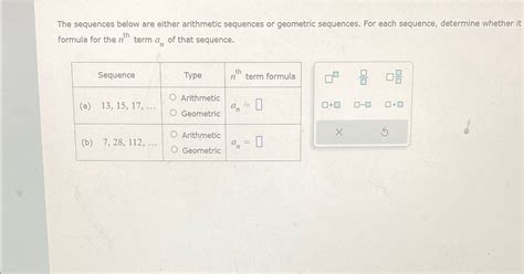 Solved The Sequences Below Are Either Arithmetic Sequences