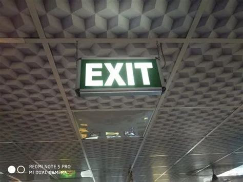 Acrylic Rectangular Exit Sign Board For Safty Signage At Unit In New Delhi