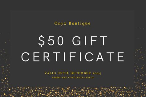 Onix Boutique T Certificate Customizable T Certificate Template