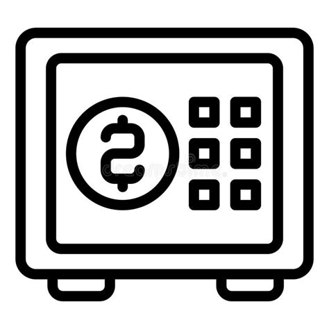 Code Lock Safe With Dollar Coin Line Icon Financial Advice Concept