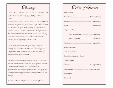 Obituary Template Father