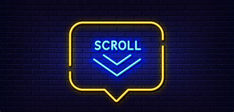 Scroll Down Arrow Line Icon Scrolling Screen Sign Vector Image