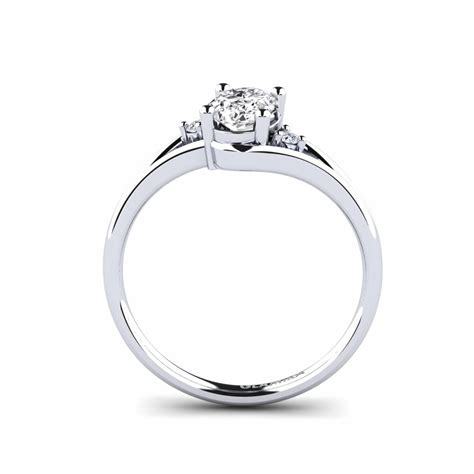 Engagement Ring Ariel In 0 66 Carat Oval Cut 9ct White Gold Diamond