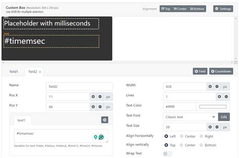 How To Display Milliseconds In Custom Graphics Service Camstreamer