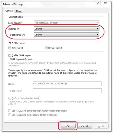 how to use iscsi targets on windows computers with multiple connections