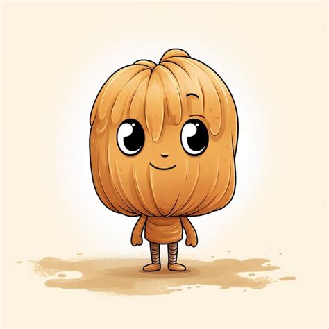 Premium Photo Drawing Image Of A Cute Little Peanut Character