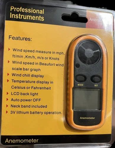 Digital Anemometer Model Name Number Professional Instruments For Laboratory At ₹ 1550 Piece