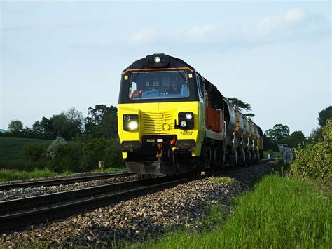 Colas Class 70 70807 Diesel Locomotive Train