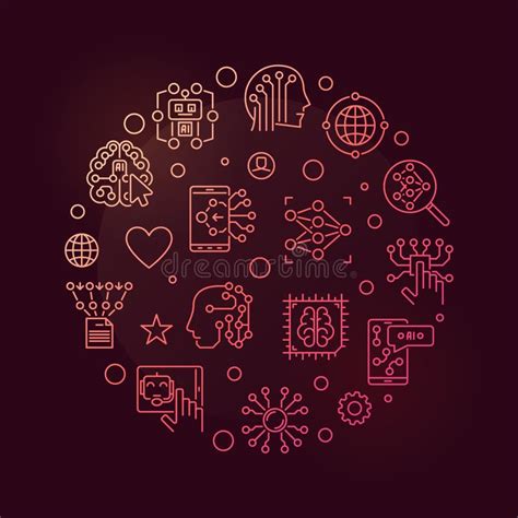 Ai Innovation Line Circle Shaped Colored Banner Neural Network Vector