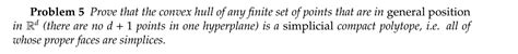 solved problem 5 prove that the convex hull of any finite