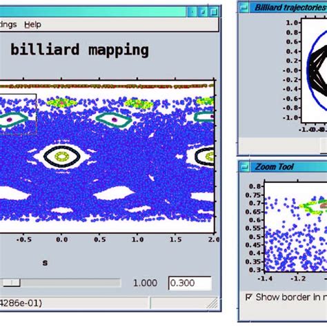 screenshot of a python application to interactively explore billiard download scientific