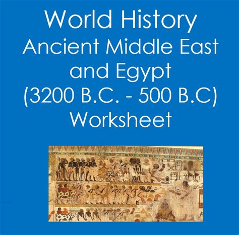 World History Ancient Middle East And Egypt Worksheet Made By Teachers