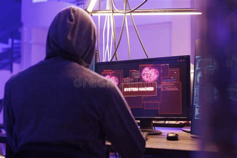 Hacker Getting Access Denied Message Stock Image Image Of Code