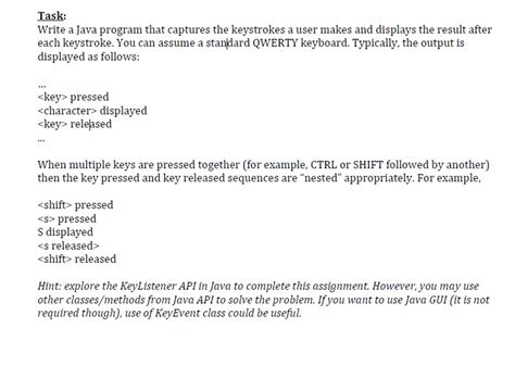 Solved Taskwrite A Java Program That Captures The