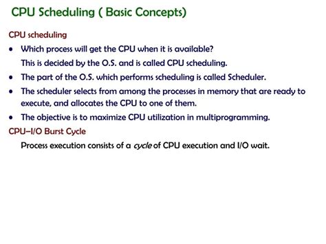 Ppt Optimizing Cpu Scheduling Concepts Algorithms And Objectives Powerpoint Presentation